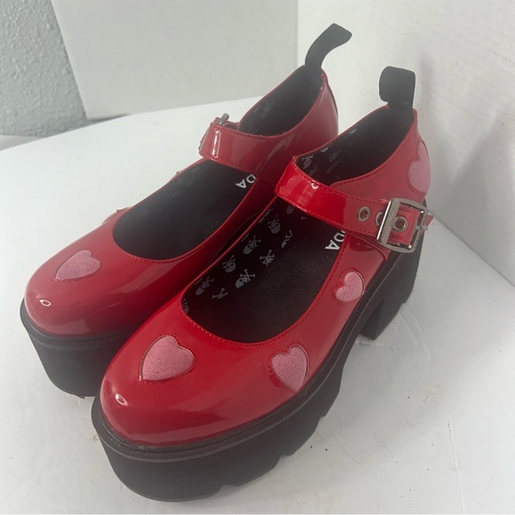 Dolls Kill | Shoes | Dolls Kill Lamoda Chunky Red Heart Mary Jane ...